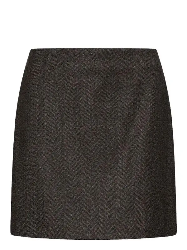 Marella Straight-cut Wool Blend Skirt - Black