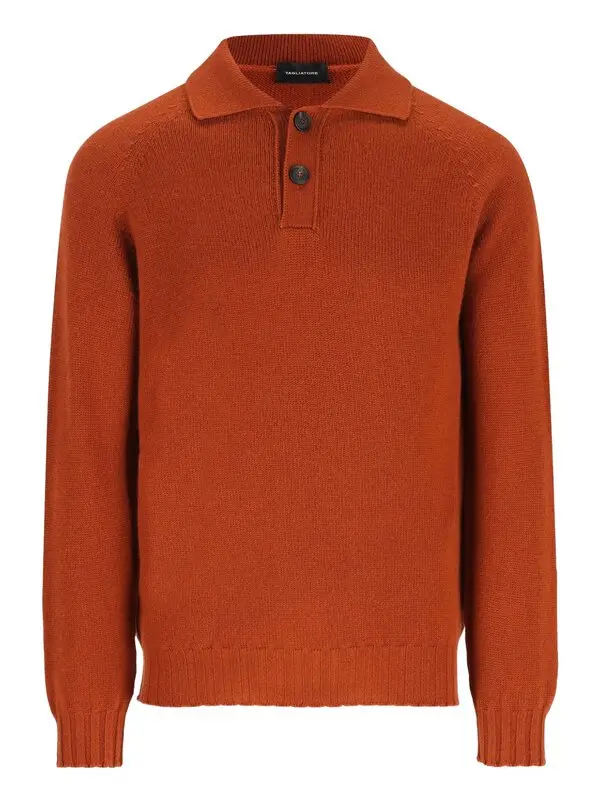 Tagliatore Long-sleeve Knit Top With Button Closure - Brown
