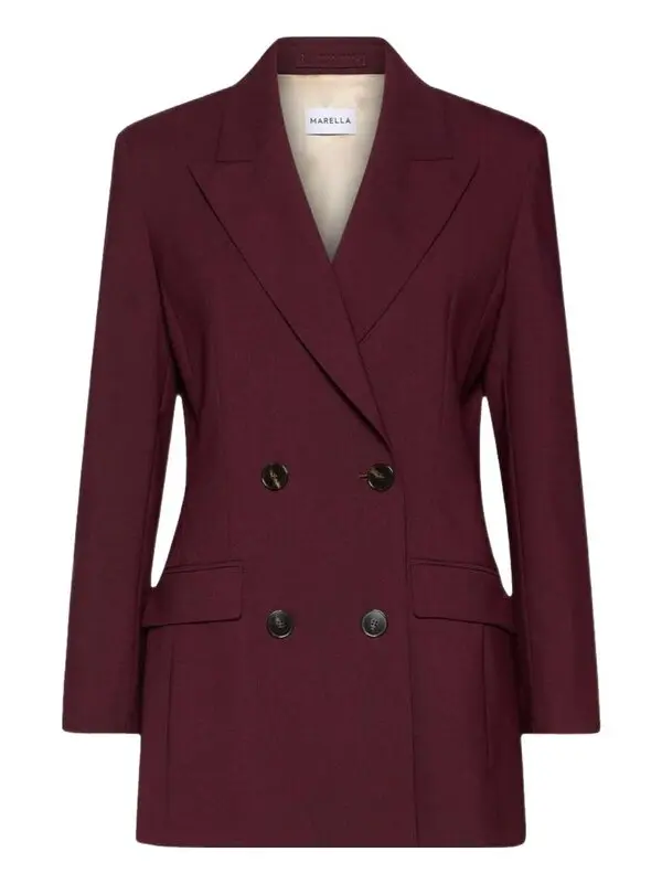 Marella Double-breasted Blazer - Red