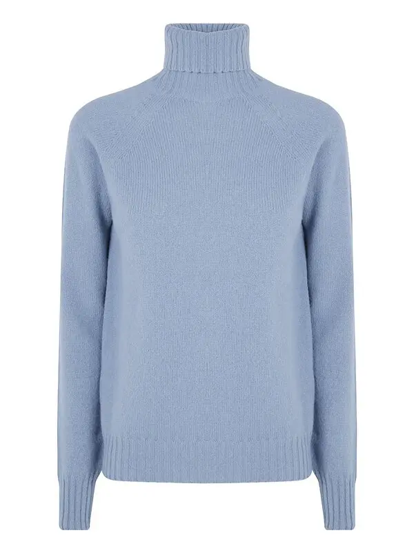 DRUMOHR Ribbed Turtleneck Knitted Sweater - Blue