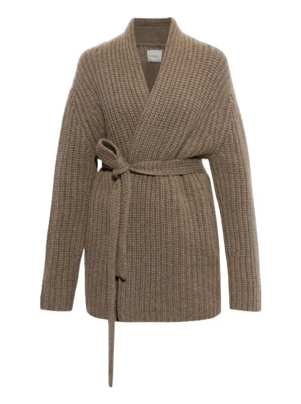 LISA YANG Jacqueline Belted Knit Cardigan - Brown
