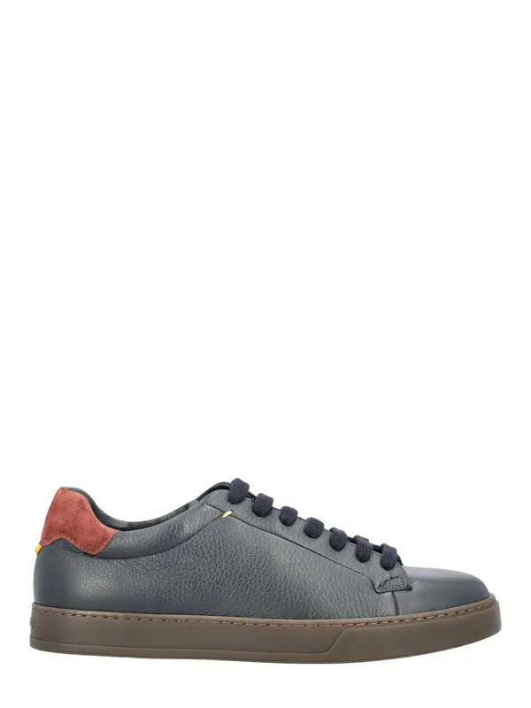 DOUCAL'S Textured Low-top Sneakers - Navy