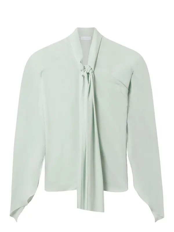 Stella McCartney Tie-neck Silk Shirt - Mint Green