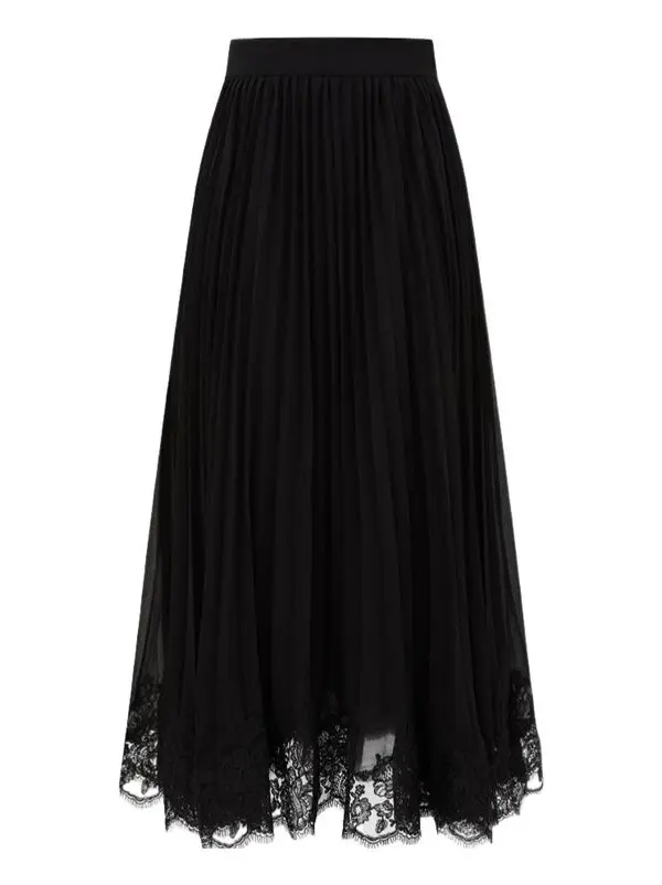Zimmermann Pleated Lace Skirt - Black