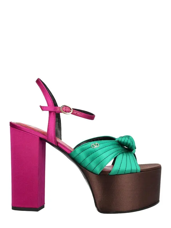 Valentino Garavani Logo High-heeled Platform Sandals - Polychromatic