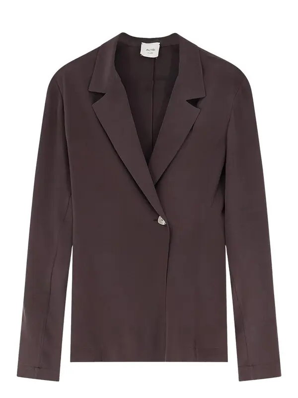 ALYSI Single-breasted Silk Blazer - Brown
