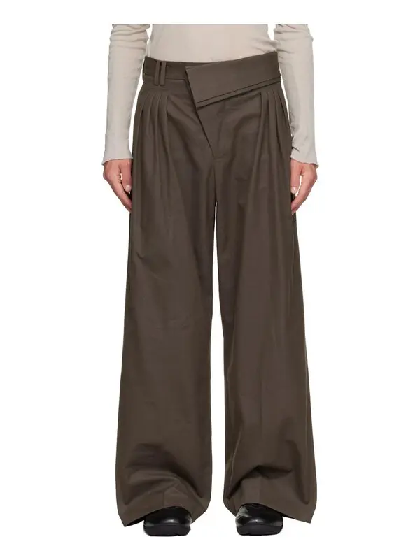 KIKO KOSTADINOV Fold-over Waist Casual Trousers - Khaki
