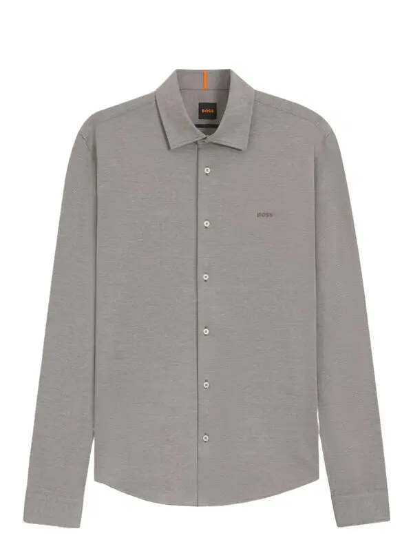 Hugo Boss Embroidered-logo Shirt - Light Green