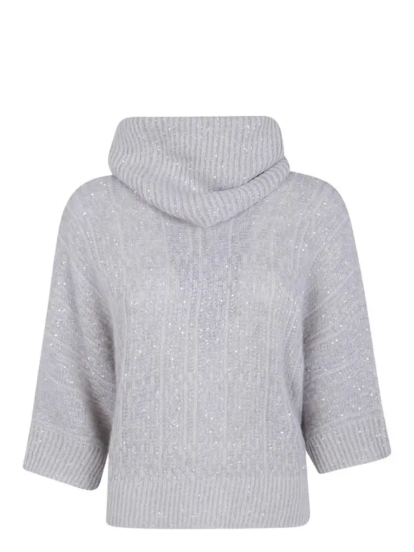 D.exterior Galles Kimono Turtleneck Knitted Sweater - Grey