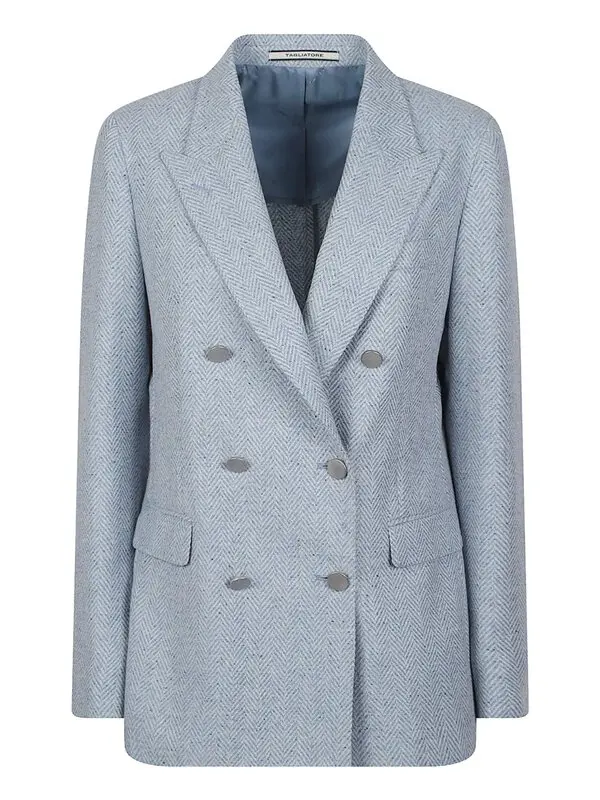 Tagliatore Long Sleeve Double Breasted Blazer - Gray
