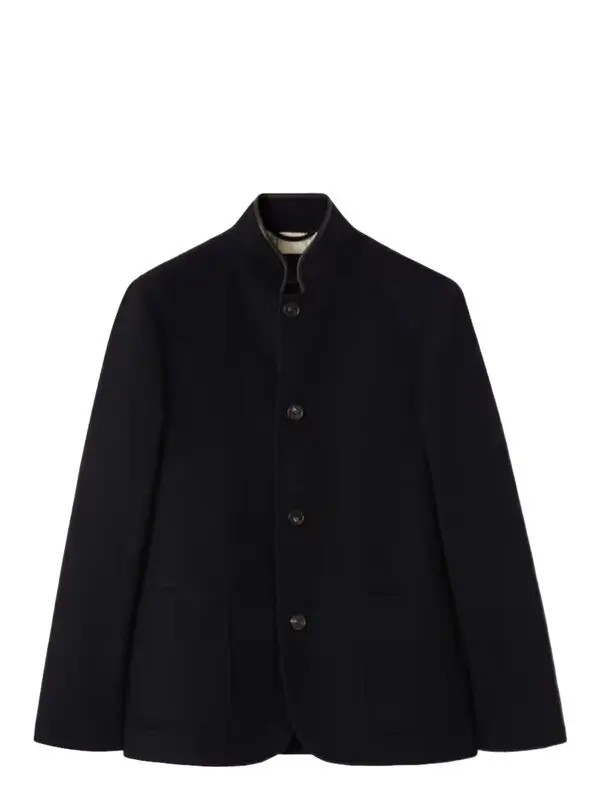 Loro Piana Spagna Jacket With Leather Trim - Blue Navy