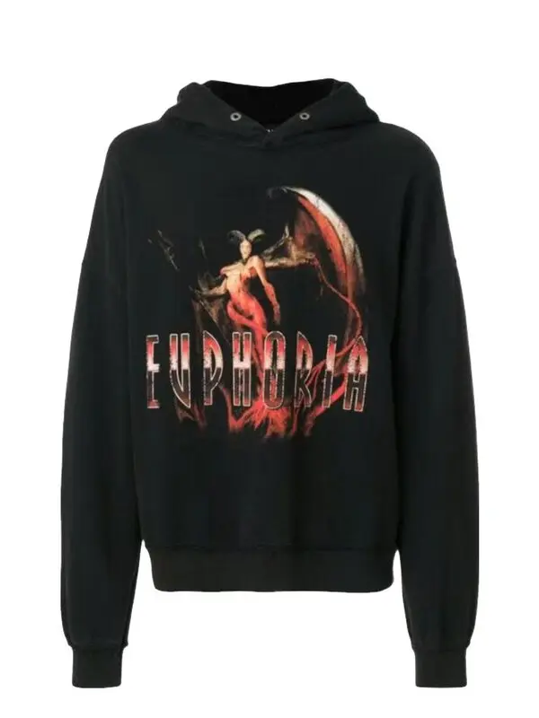 MISBHV Printed Hooded Sweatshirt - Black