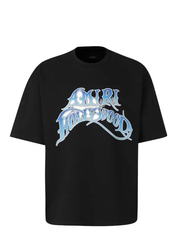 Amiri Rhinestone-embellished Logo-print T-shirt - Black
