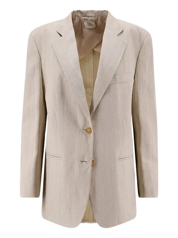ALYSI Single-breasted Textured Blazer - Beige