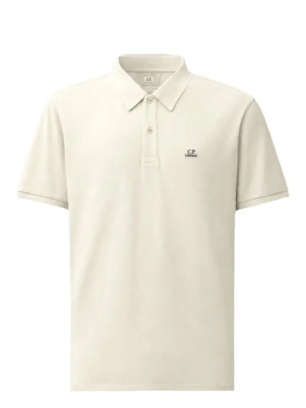 C.P. COMPANY Short-sleeved Polo Shirt - Silver Birch