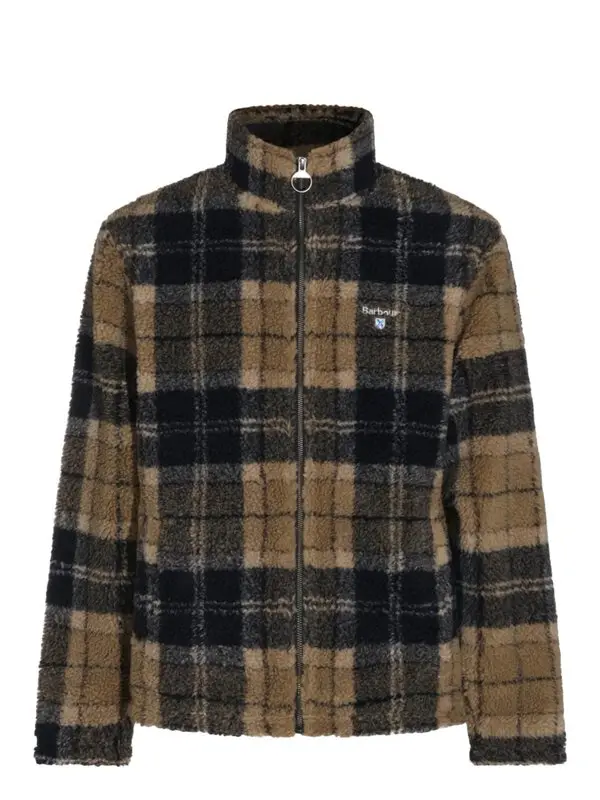 Barbour Checked Zipped Fleece Jacket - Black