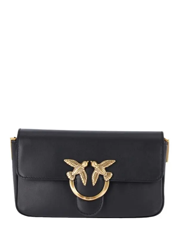 Pinko Logo Plaque Shoulder Bag - Black