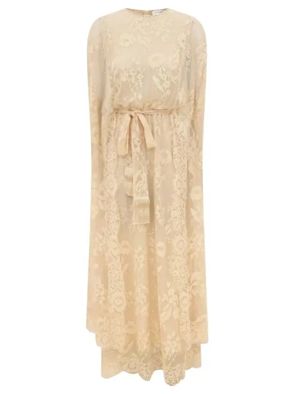 Zimmermann Valiant Lace Cape Maxi Dress - Cream