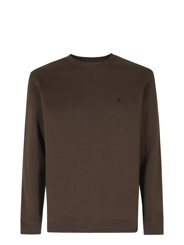 DONDUP Logo-patch Long-sleeve Sweater - Brown