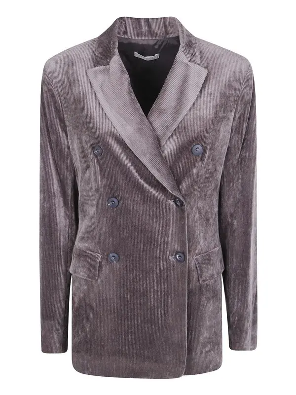 Antonelli Firenze Gravona Corduroy Double-breasted Blazer - Dark Brown