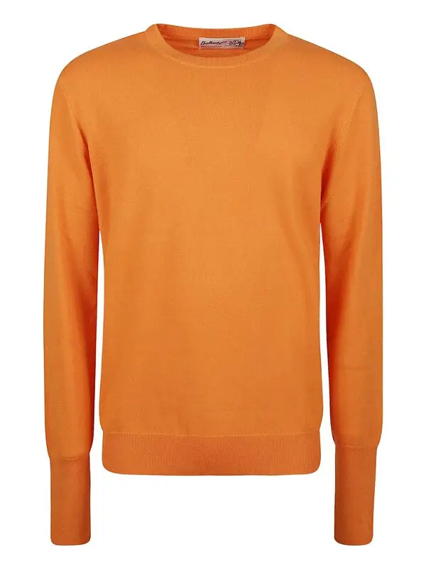 BALLANTYNE Plain Stitch Knitted Sweater - Darkorange
