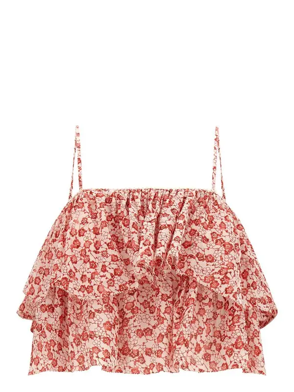 Isabel Marant Étoile Erisa' Floral Print Cropped Top - Red