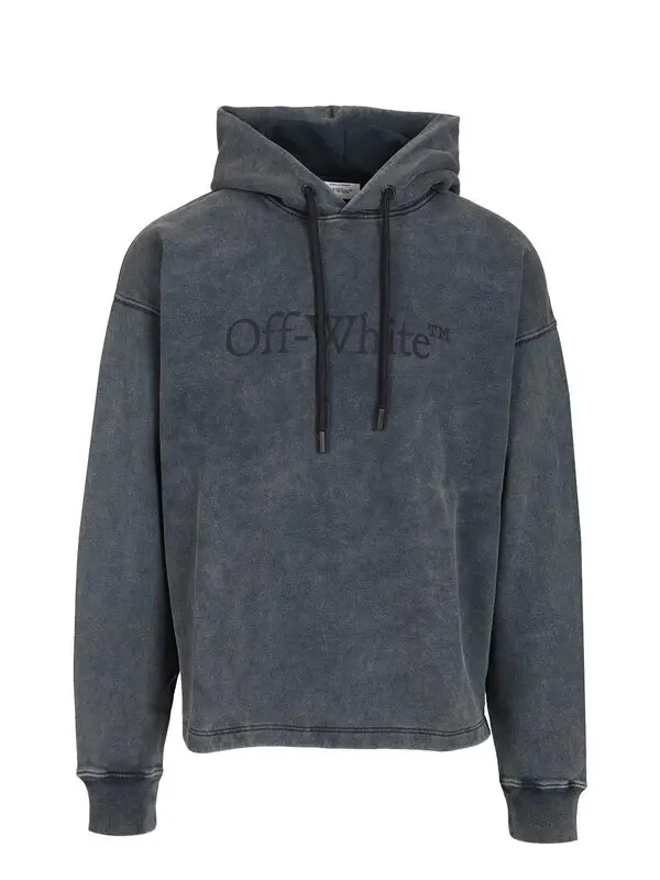 Off-White Hooded Sweatshirt - Blue