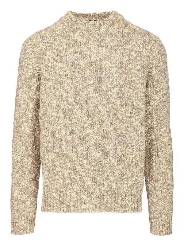 Dolce & Gabbana Shaved Wool Crew Neck Sweater - Cream