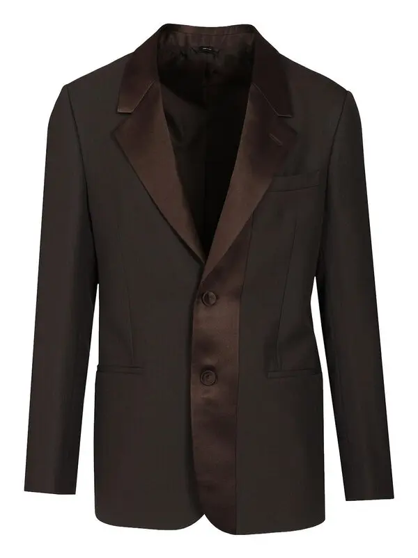 Fendi Wool Crepe Blazer - Brown