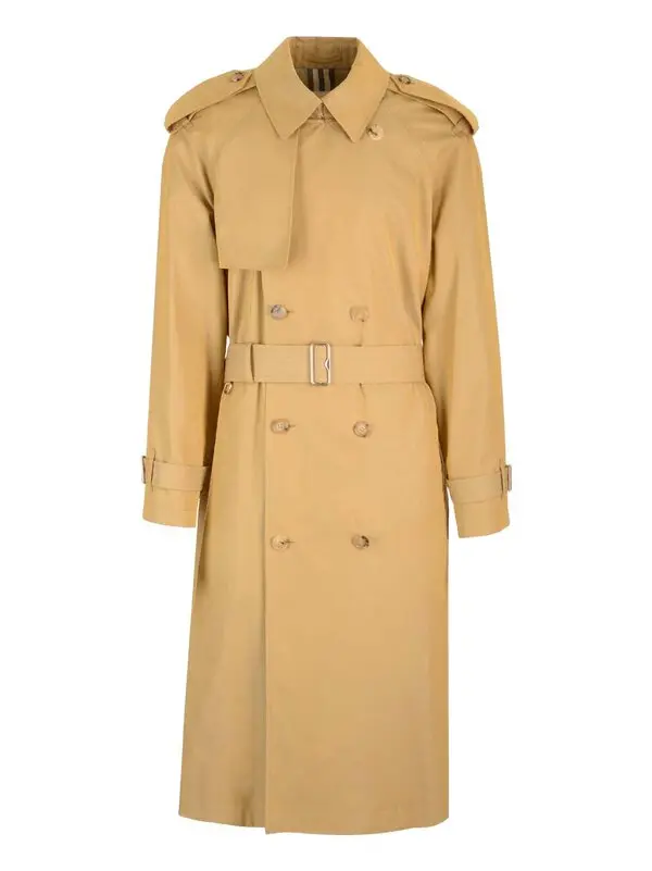 Burberry Long Trench Coat - Cream