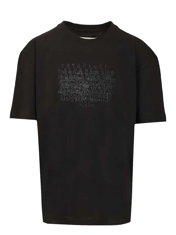 MAISON MARGIELA Embroidered Cotton T-shirt - Black