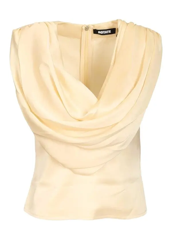 ROTATE BY BIRGER CHRISTENSEN Asymmetrical Draped Waterfall Top - Gold