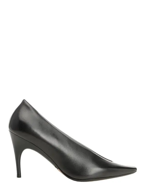 Balenciaga Duchesse" Asymmetrical Toe Leather Pumps - Black