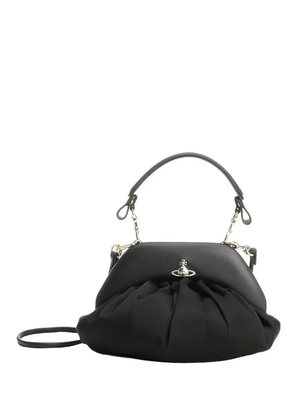 VIVIENNE WESTWOOD Brooke Leather Clutch With Orb Bas Relief Motif - Black