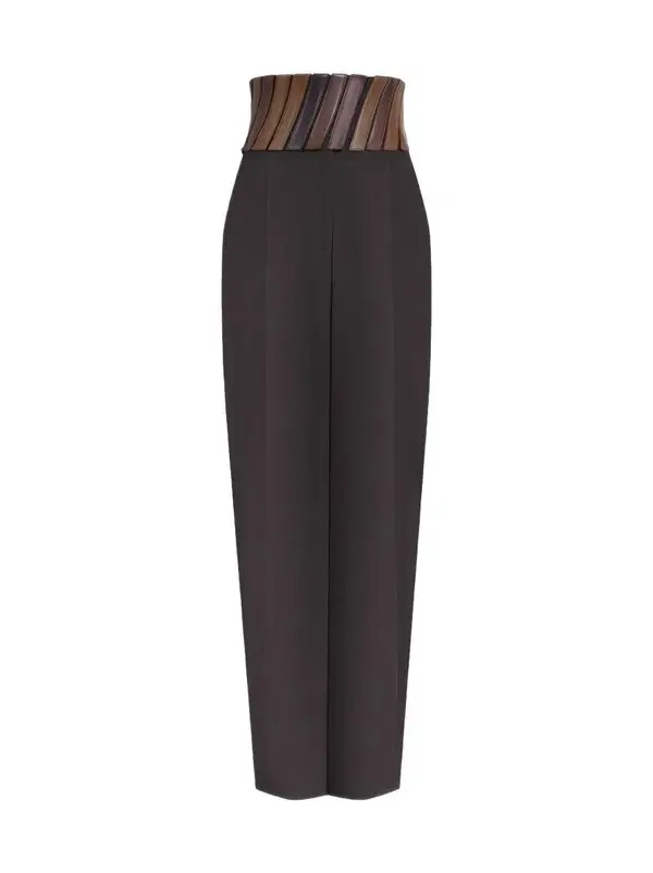 Alaïa Wool Belted Trousers - Black