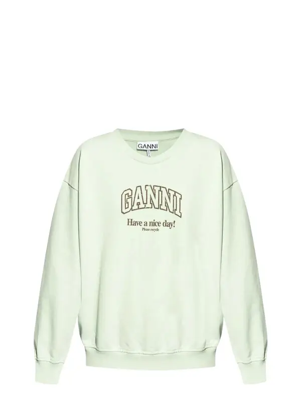 GANNI Sweatshirt With Print - Green