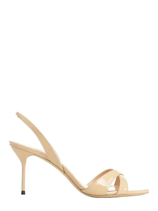 Paris Texas Lidia Patent Leather Slingback Sandals - Cream