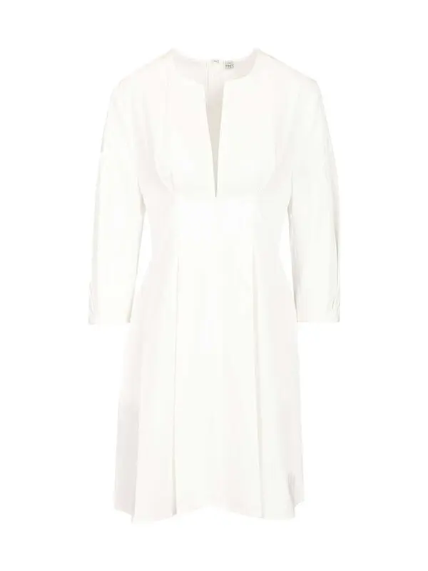 TOTEME Cotton Puff Sleeve Dress - White