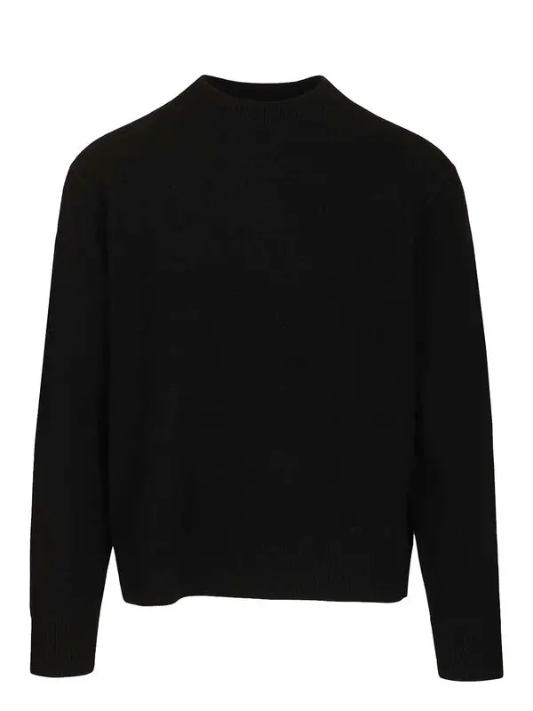 Acne Studios Cashmere Crew Neck Sweater With Ribbed Trims - Black