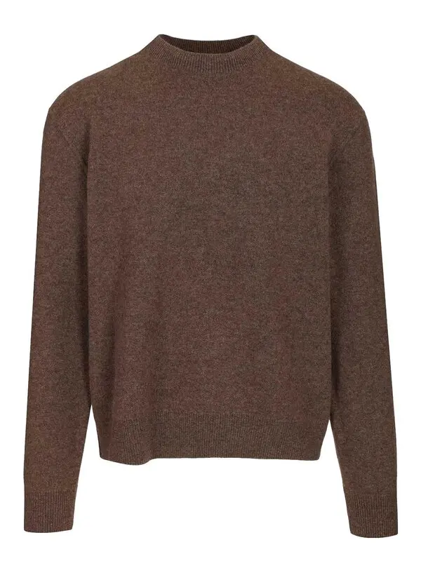 Acne Studios Cashmere Crew Neck Sweater With Ribbed Trims - Brown