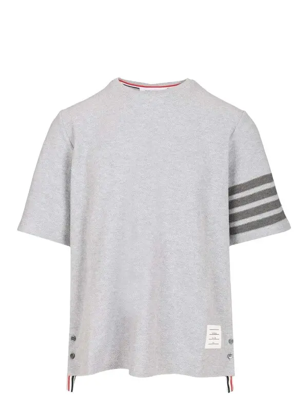 Thom Browne Short-sleeved Cotton T-shirt - Gray