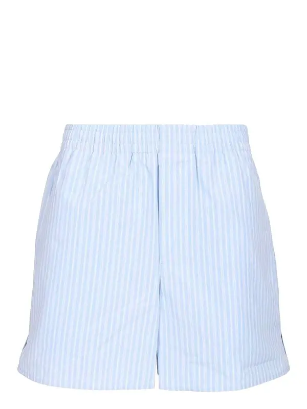 AMI Paris Striped Elasticated Waist Shorts - Blue