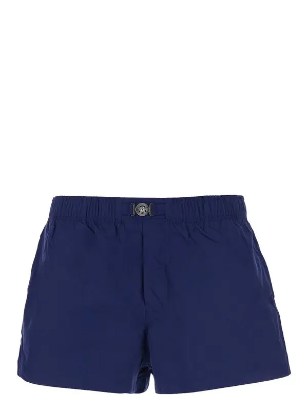 Versace Tech Fabric Swim Shorts With Medusa Plaque - Multicolor