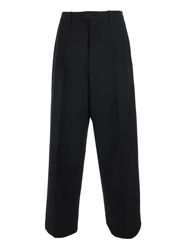 Balenciaga Wool Pants With Button And Zip Front Closure - Multicolor