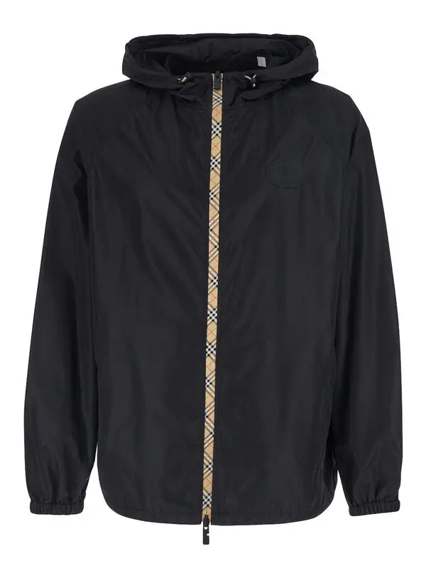 Burberry Tech Fabric Jacket With Logo Patch - Multicolor