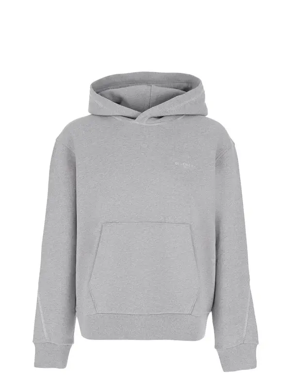Givenchy Grey Hooded Sweatshirt With Logo Lettering Usl Front In Cotton - Multicolor