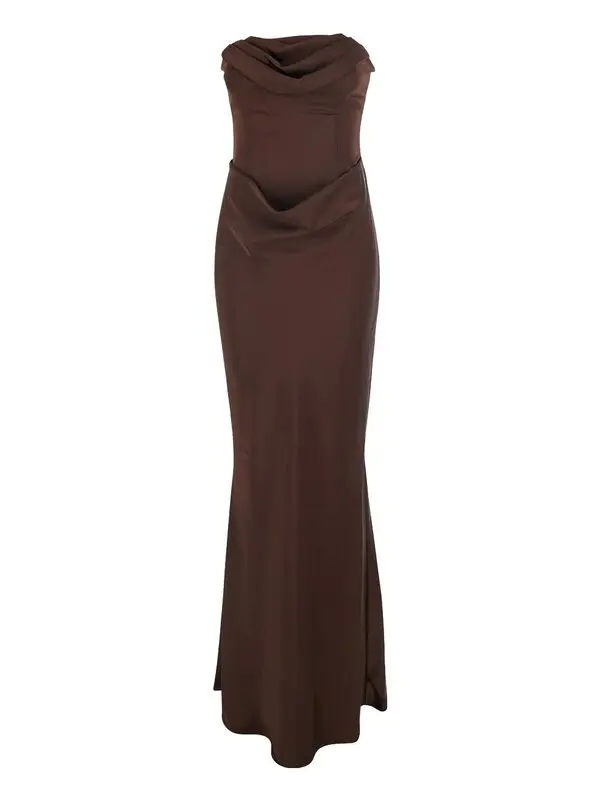 ROTATE BY BIRGER CHRISTENSEN Long Sleeveless Dress With Draping In Tech Fabric - Multicolor