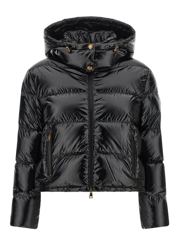 Moncler Nievele Down Jacket With Hood And High Neck - Black