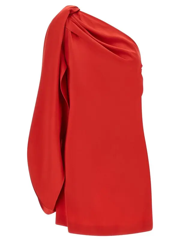 Stella McCartney One-shoulder Cape Dress - Red