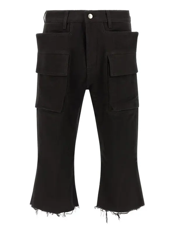 Rick Owens Cargo Bolan Cutoff Pants - Black